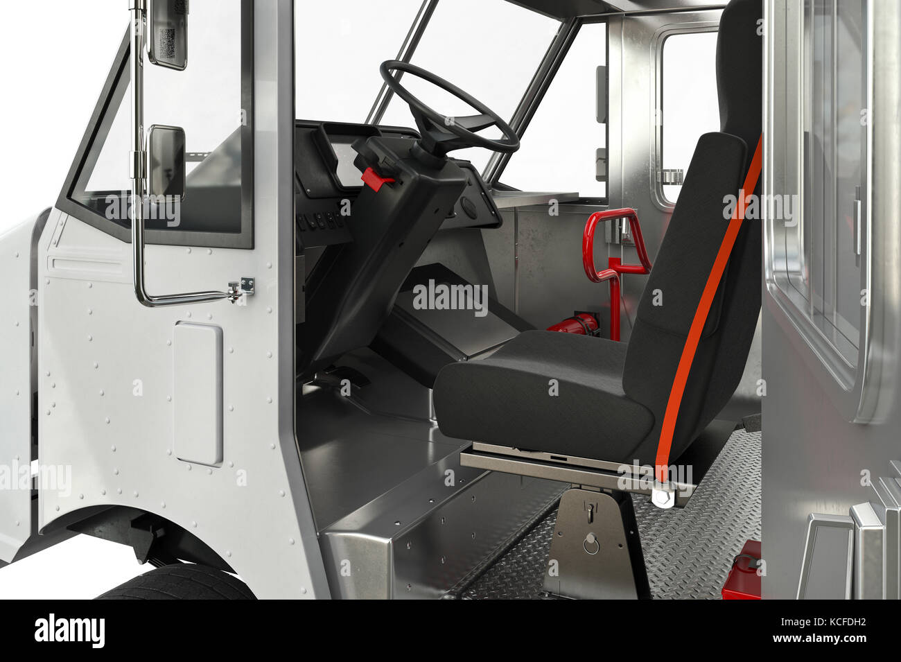 Van car cabin open door, close view Stock Photo - Alamy