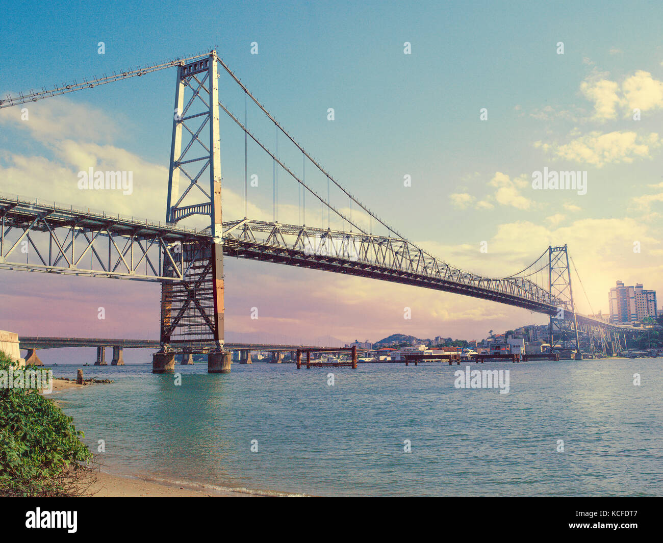 Hercilio Luz Bridge, Florianopolis City, Santa Catarina State, Brazil ...