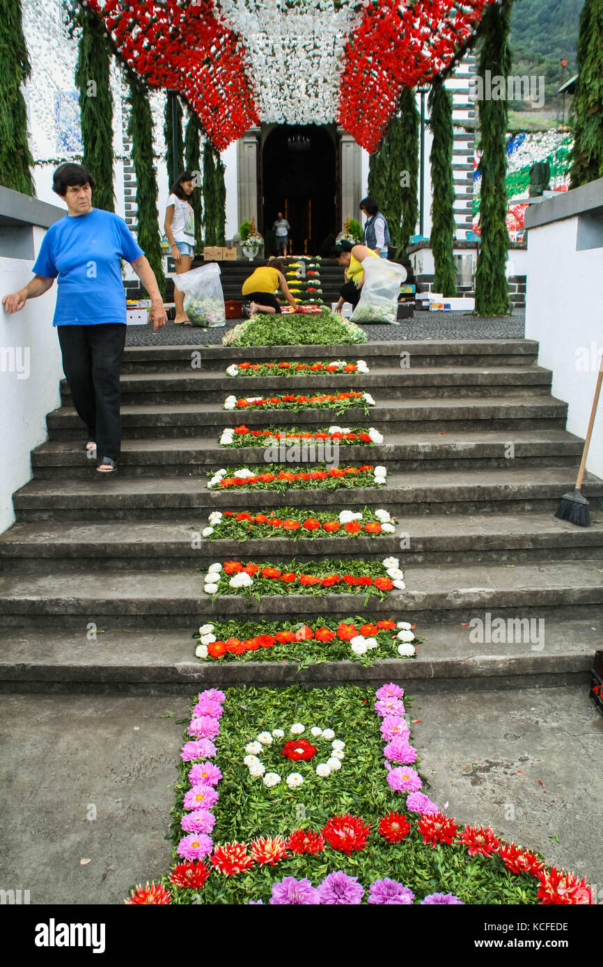 Floral arrangements for procession Stock Photo - Alamy