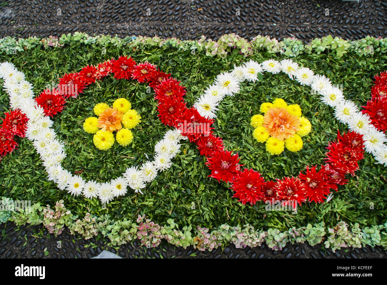 Floral arrangements for procession Stock Photo - Alamy
