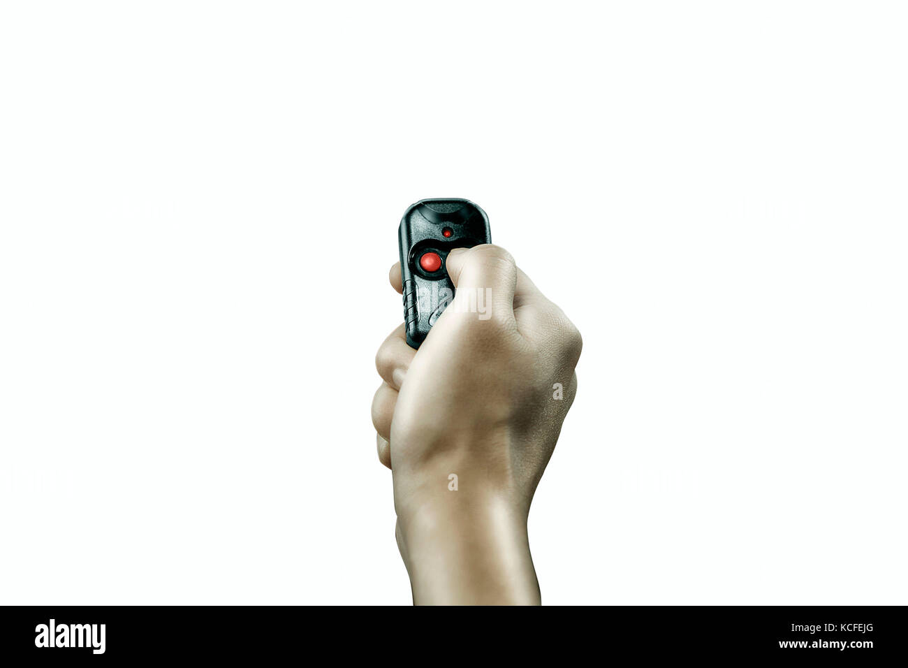 Hand, Remote Control, isolated, white background Stock Photo - Alamy