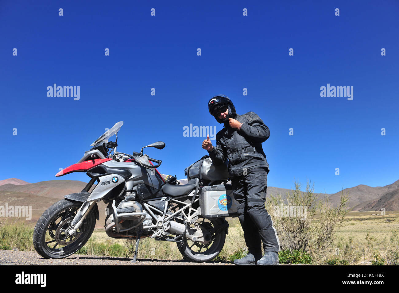 Biker, road, motorcycle, 2015, Desert, Atacama, Chile Stock Photo - Alamy