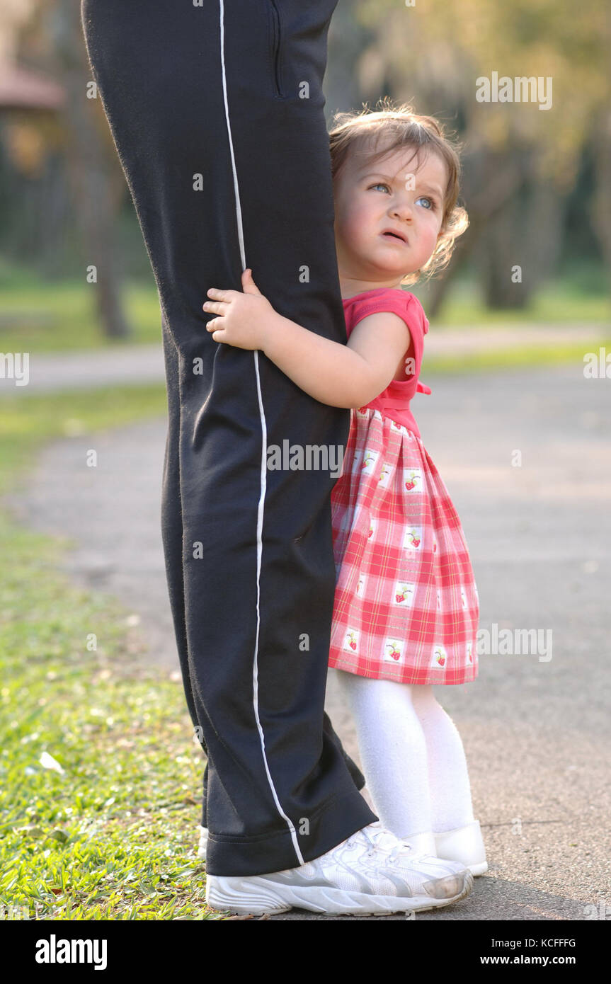 Baby girl, 1 year, leg, mother Stock Photo - Alamy