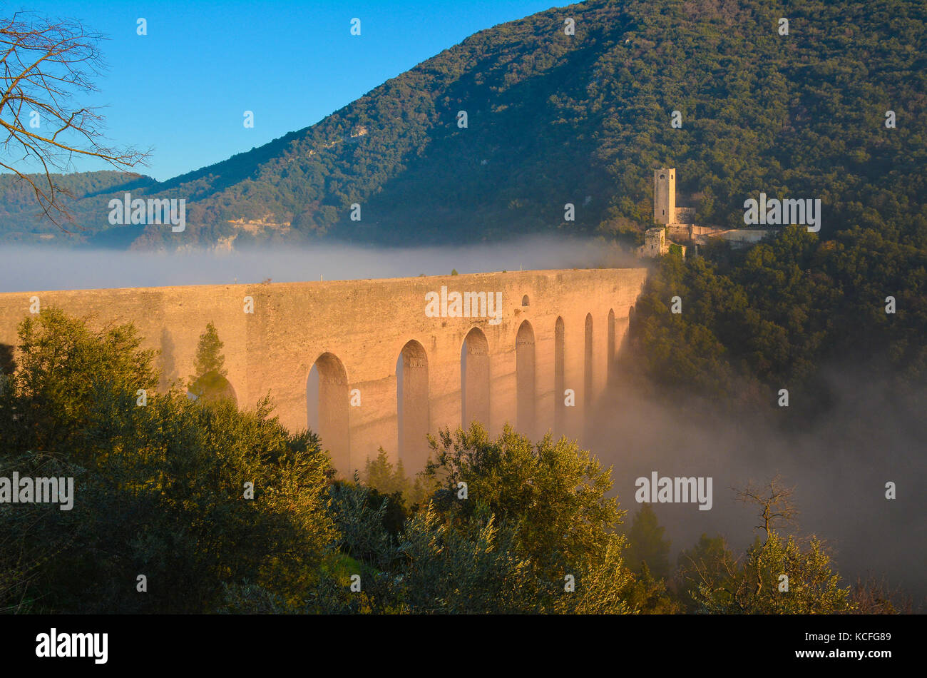 Spoleto (Italy) - A misty fall day in the charming medieval village in ...