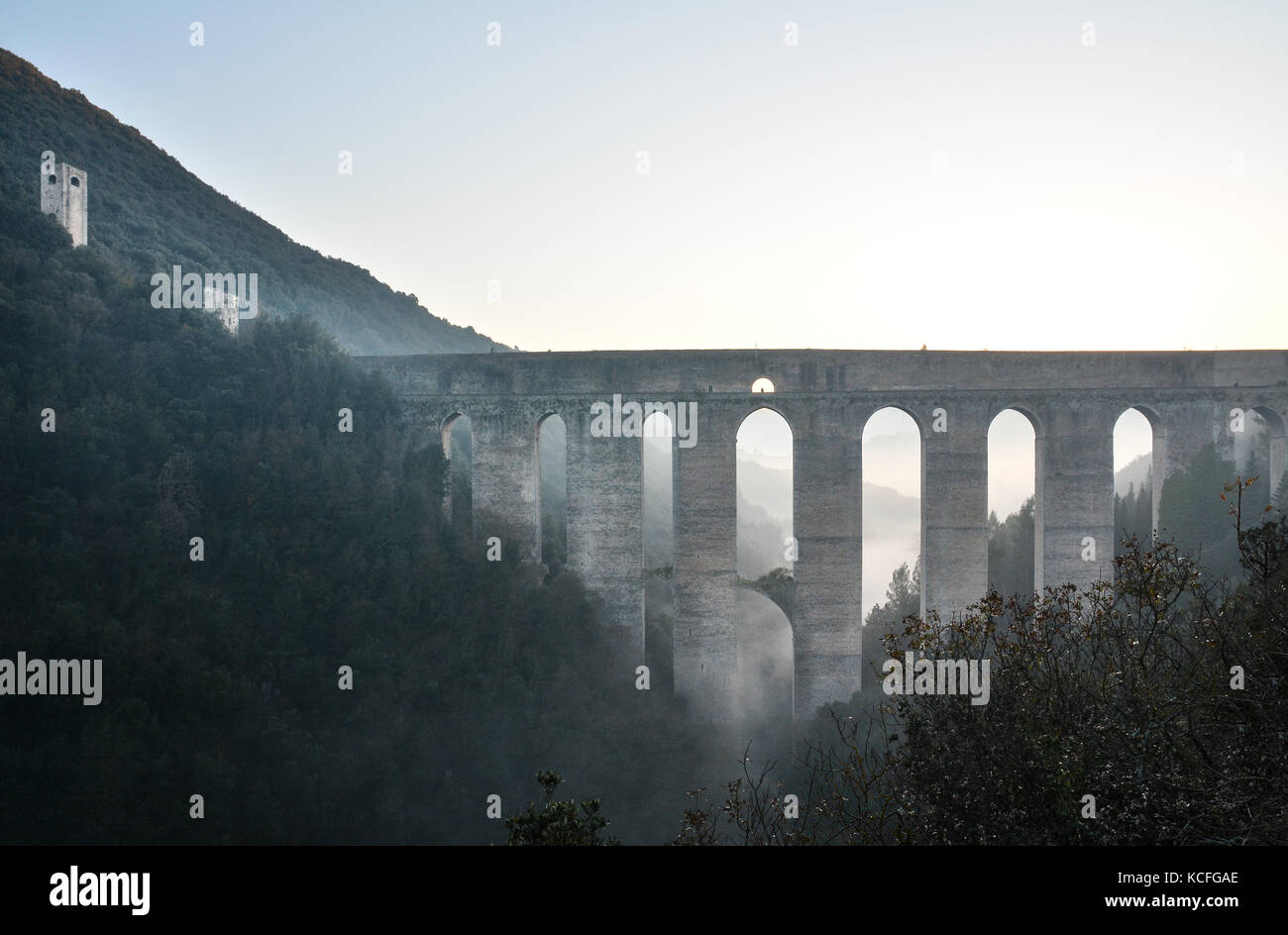 Spoleto (Italy) - A misty fall day in the charming medieval village in ...