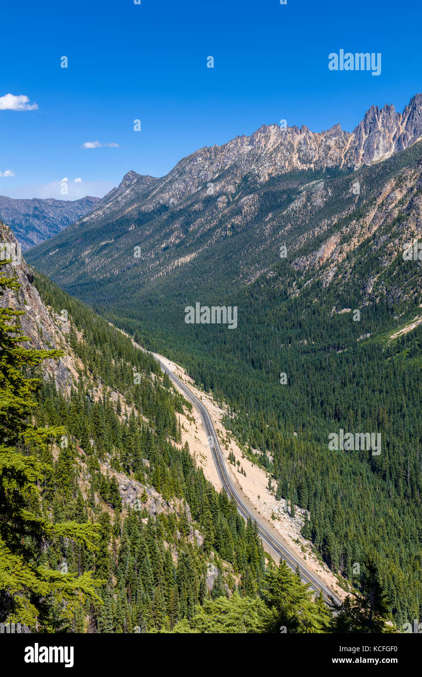 View from Washington Pass Overlook in North Cascades National Park of ...