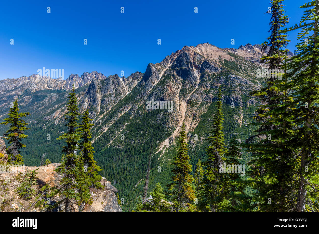 Mountains in Washington Pass area in North Cascades National Park in ...