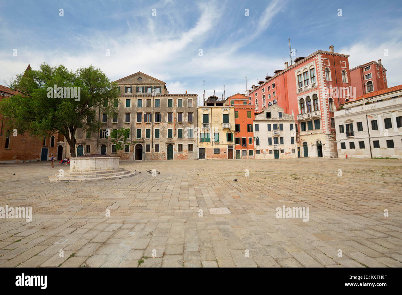 Venice / Traditional city squere surrounded by old architecture Stock ...