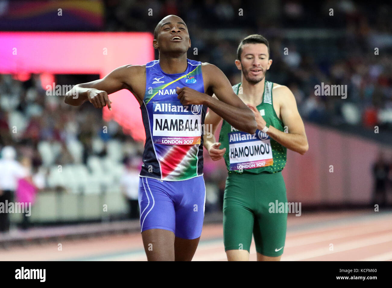 Johannes NAMBALA of Namibia in the Men's 400 m T13 Final at the World ...