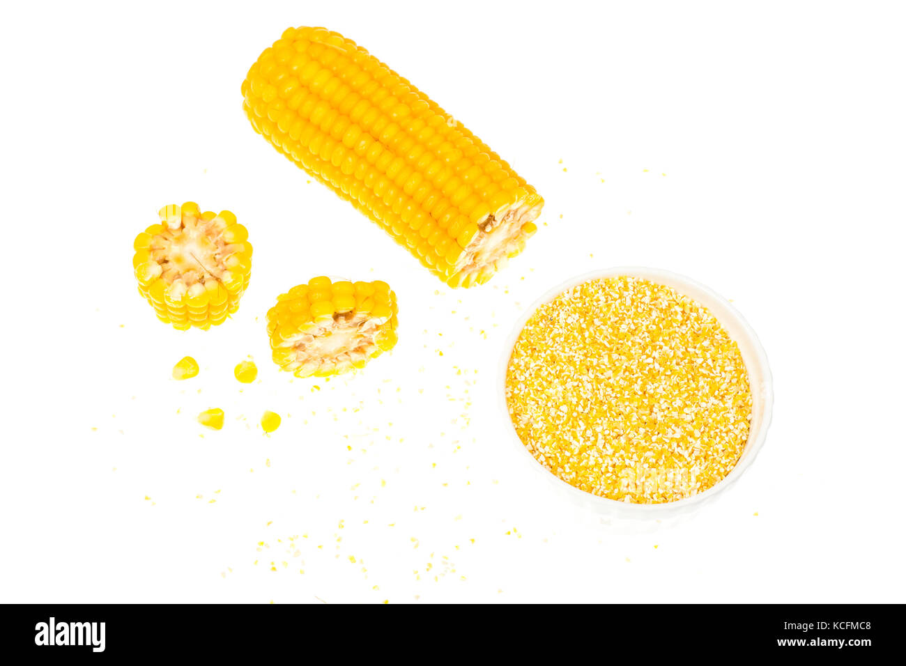 Corn groats and cobs Stock Photo - Alamy