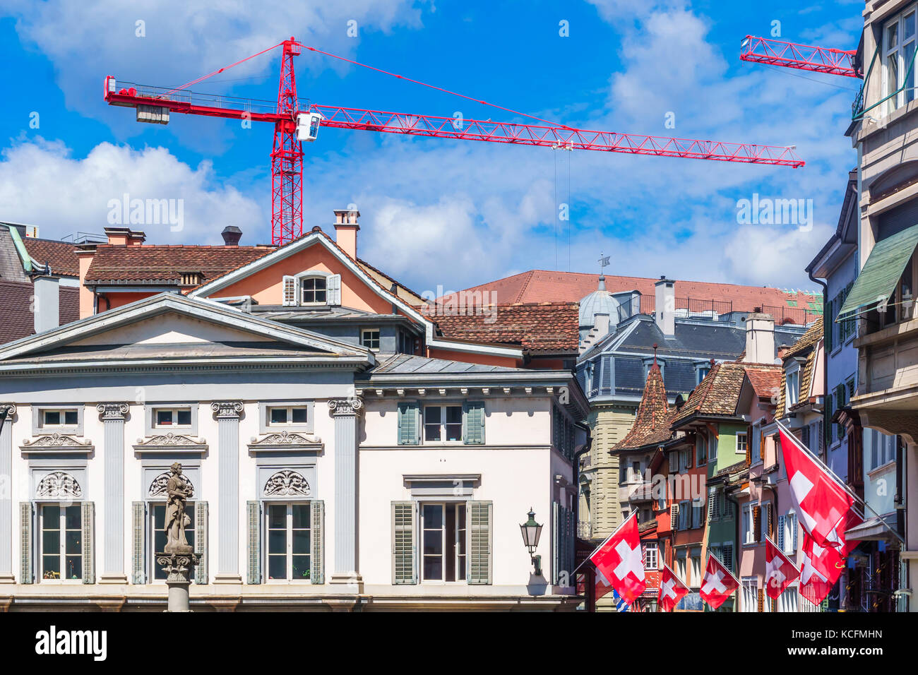 View on construction of new buildings in the city centre of Zurich by ...