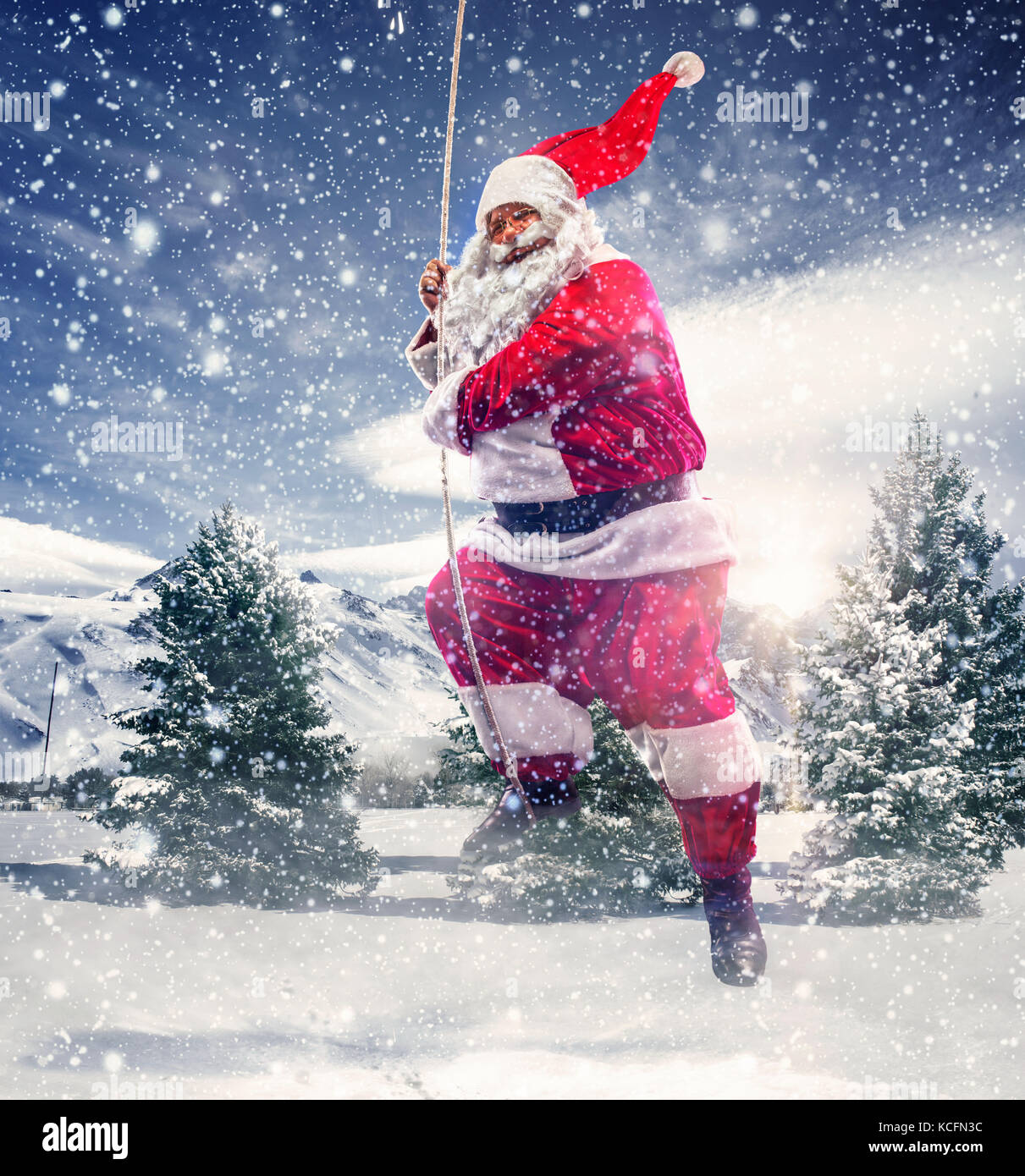 Person, Santa Claus, Snow Stock Photo - Alamy