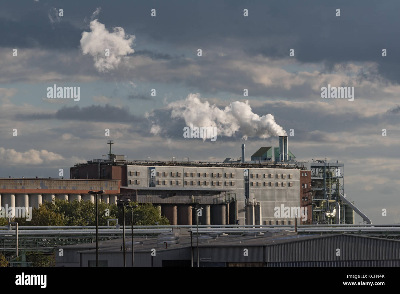factory building in an industrial park in Frankfurt-Hoechst, Germany ...
