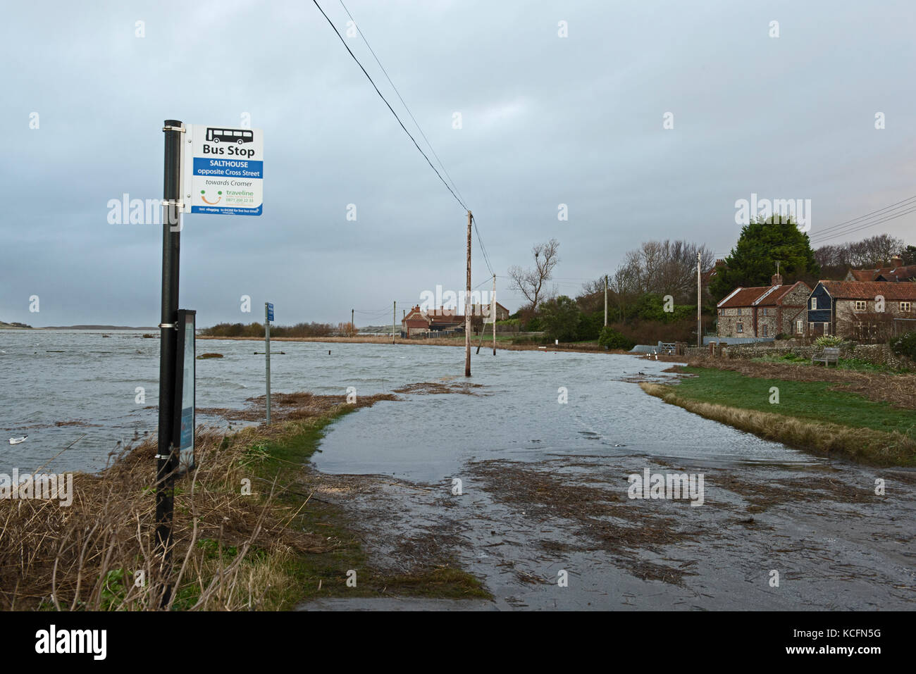 A149 coast road at Salthouse on North Norfolk coast flooded after ...