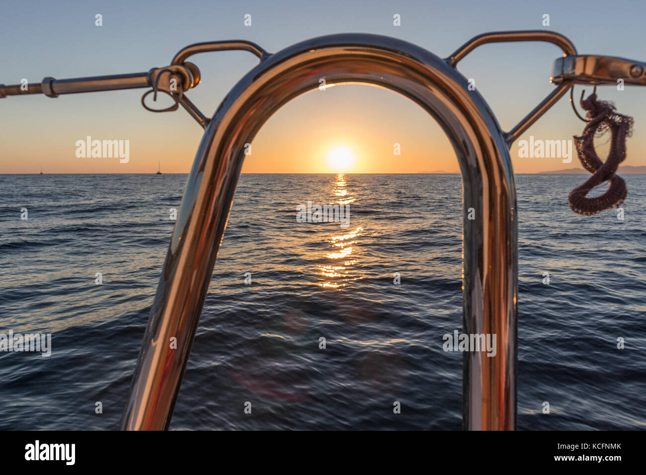 Sunset seen from boat Stock Photo - Alamy