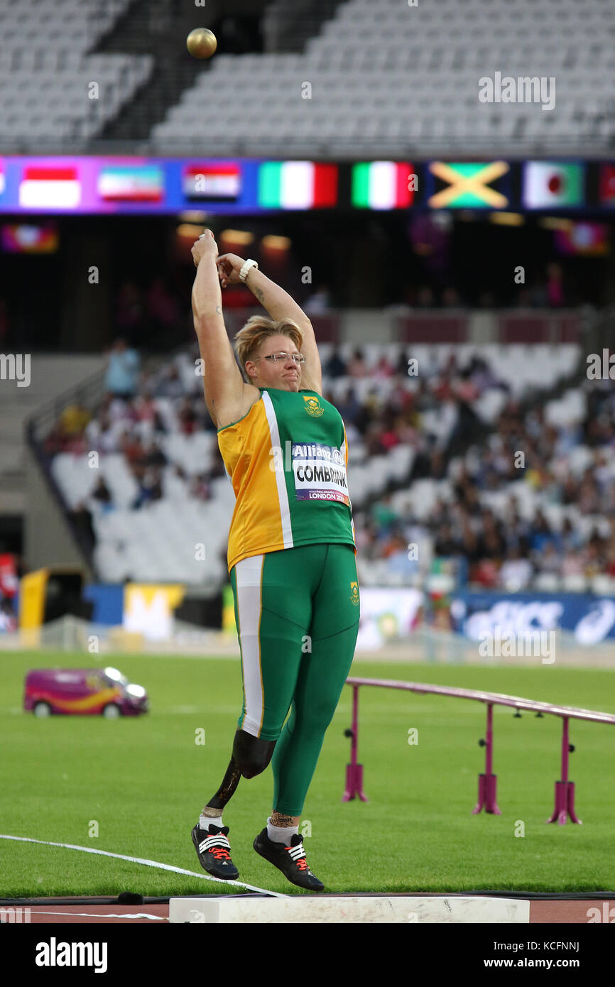 Maria COMBRINK of South Africa in the Women's Shot Put F44 Final at the ...