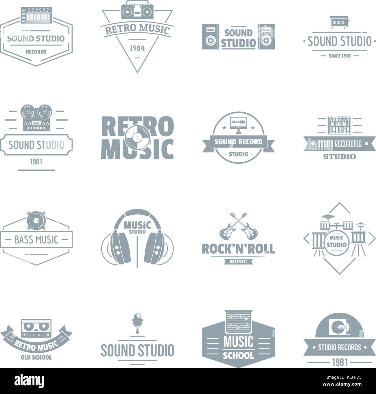 Music studio logo icons set, simple style Stock Vector Image & Art - Alamy