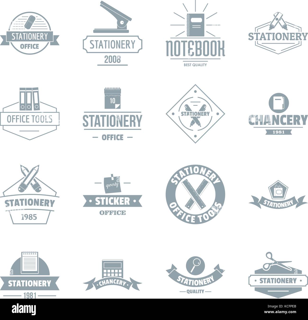 Stationery logo icons set, simple style Stock Vector Image & Art - Alamy