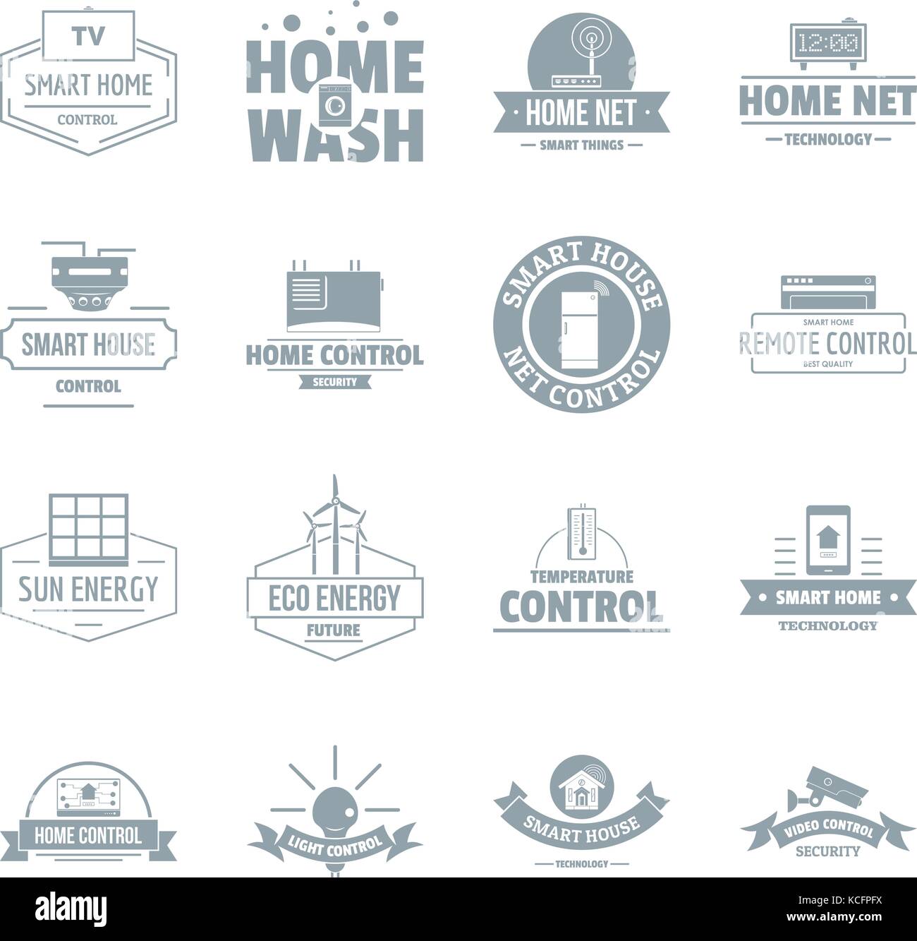 Smart home logo icons set, simple style Stock Vector Image & Art - Alamy