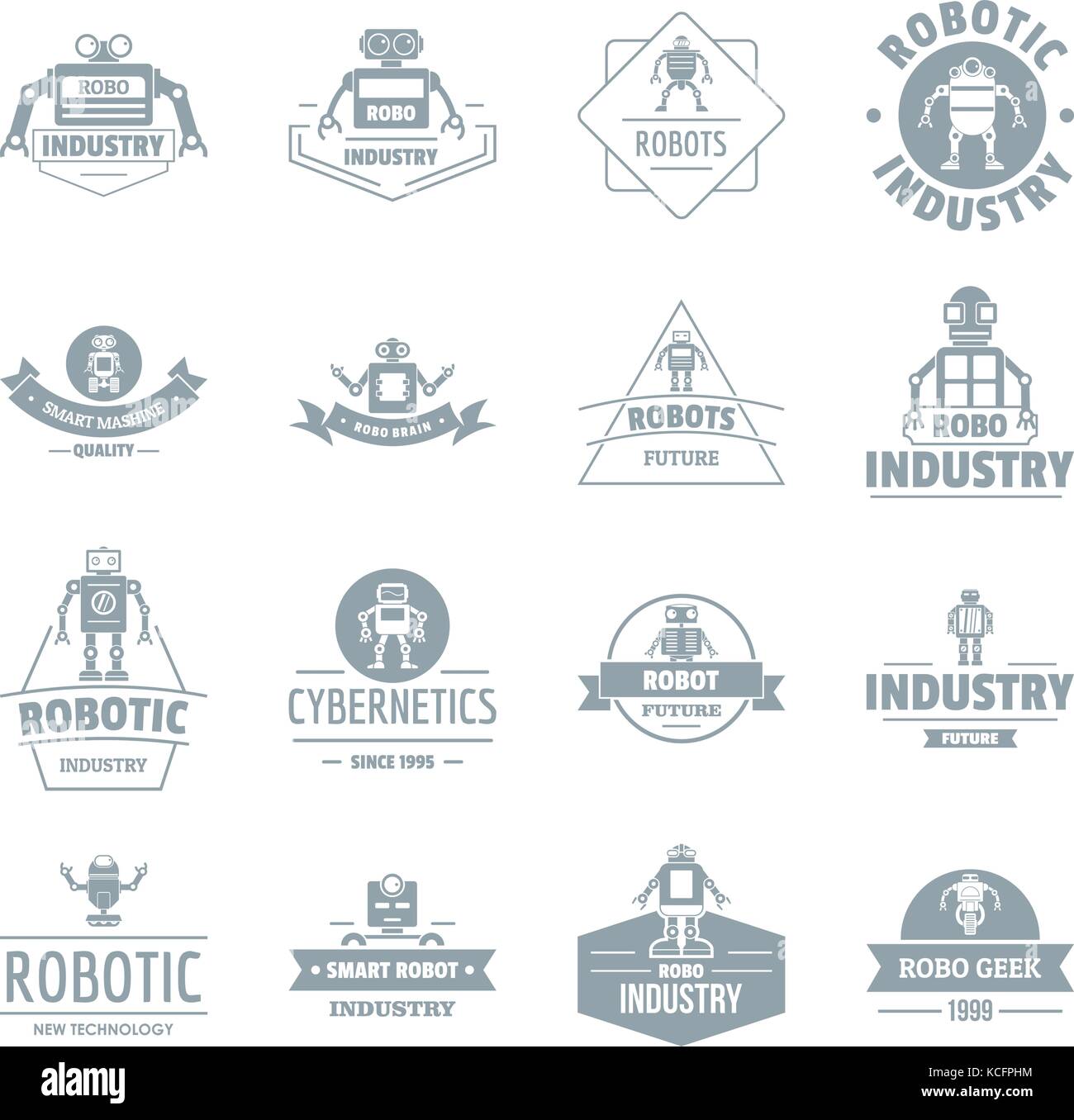 Robot logo icons set, simple style Stock Vector Image & Art - Alamy