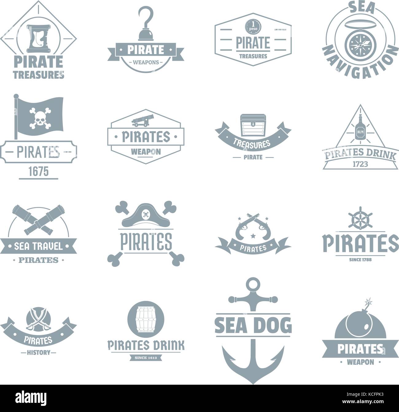 Set pirate icons black Cut Out Stock Images & Pictures - Alamy
