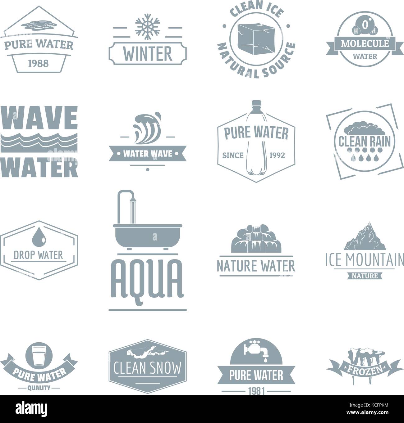 Water logo icons set, simple style Stock Vector Image & Art - Alamy