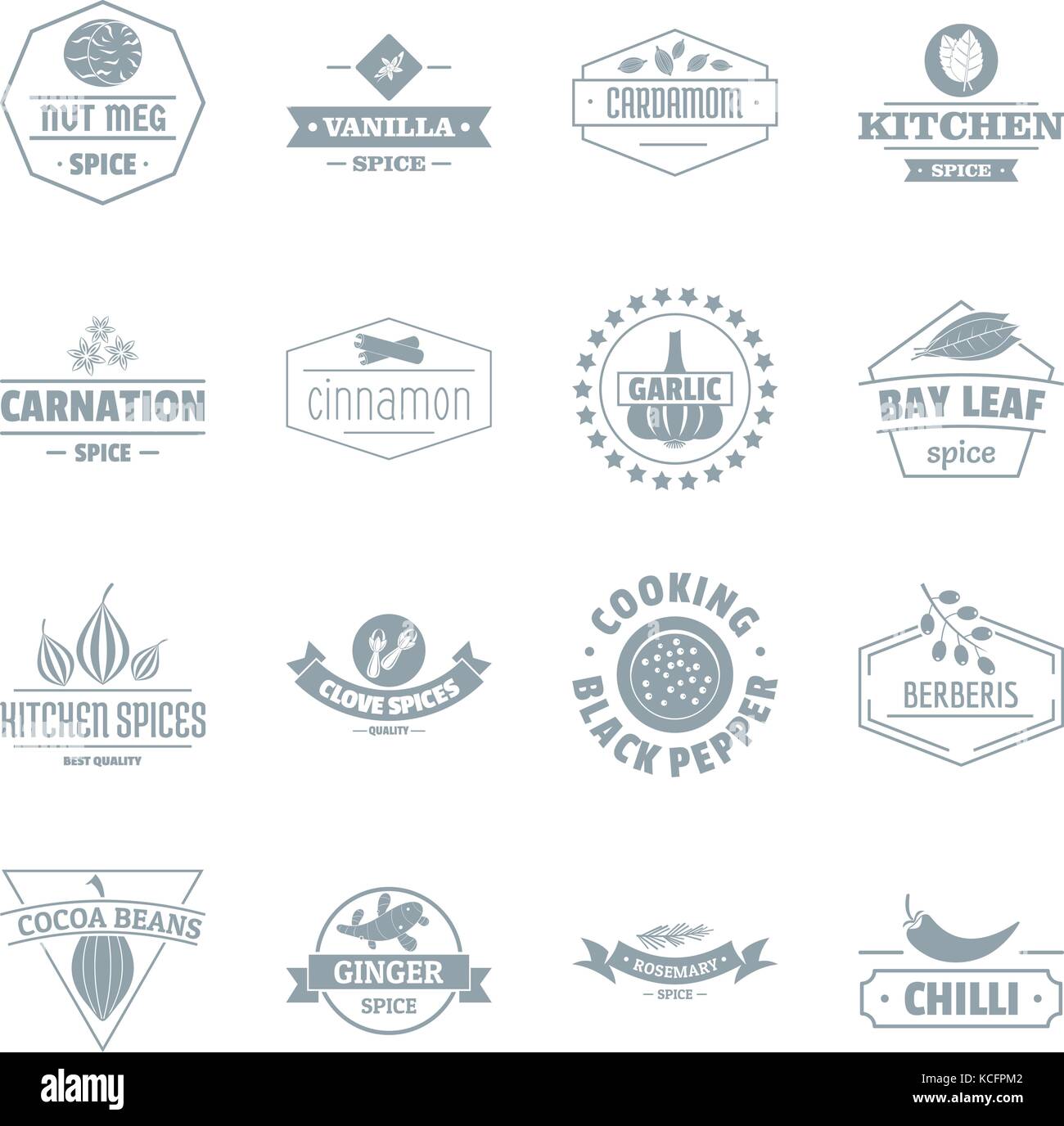 Spice logo icons set, simple style Stock Vector Image & Art - Alamy