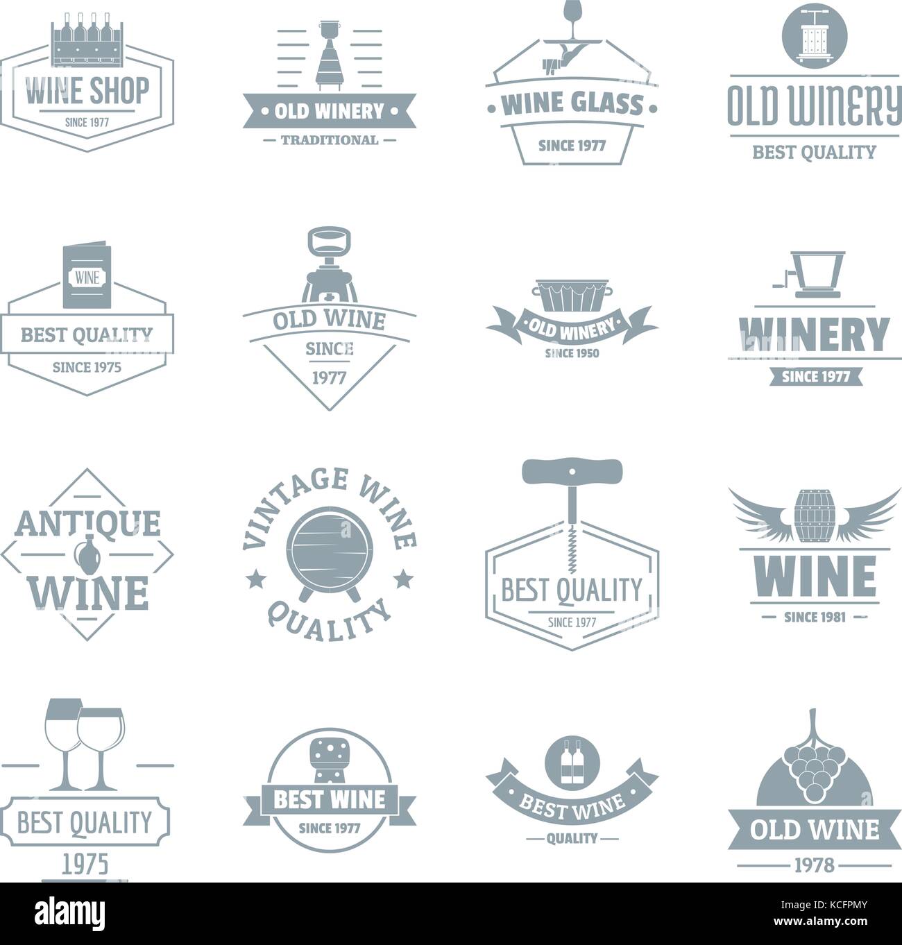 Wine logo icons set, simple style Stock Vector Image & Art - Alamy
