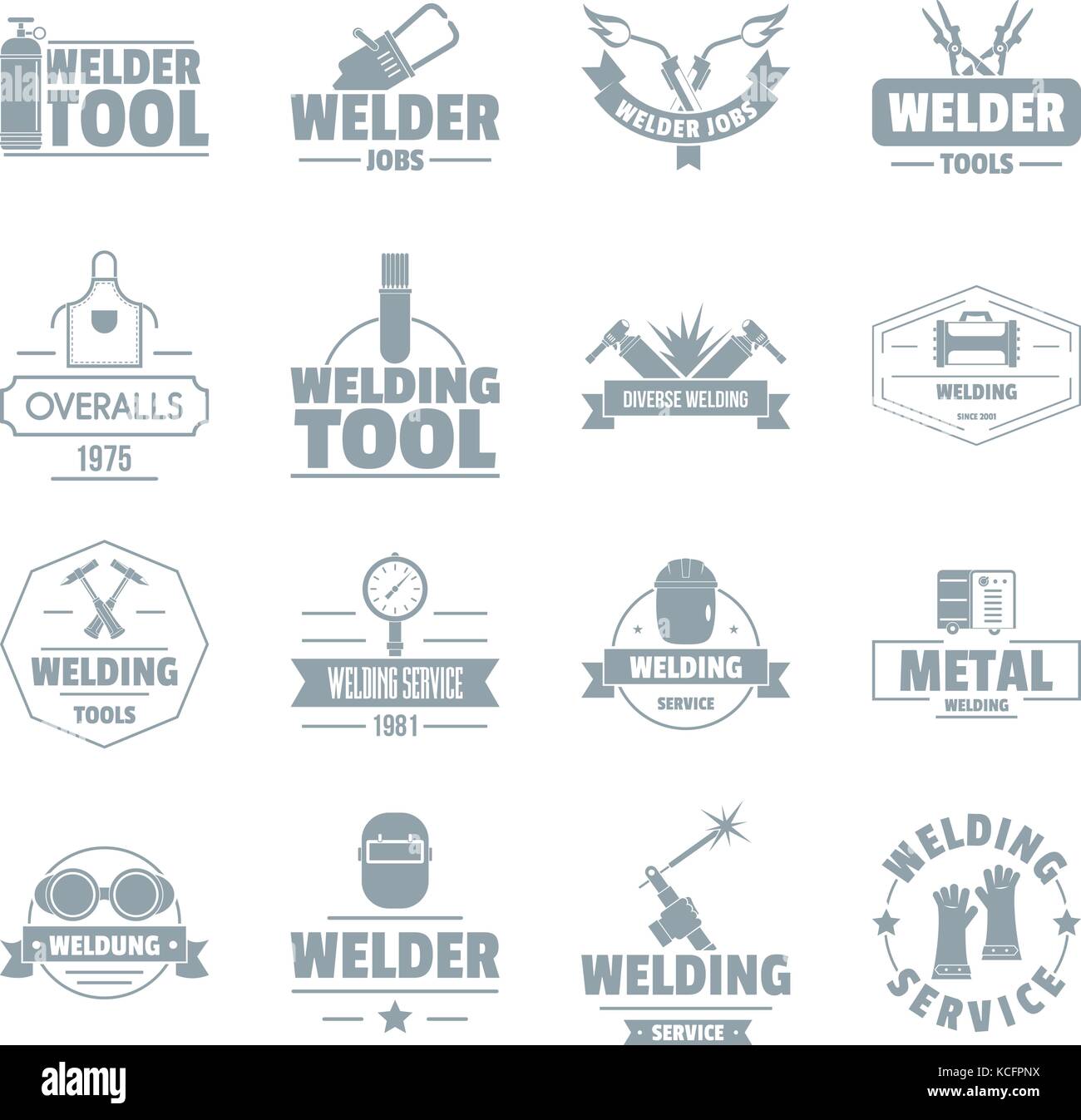 Welding logo icons set, simple style Stock Vector Image & Art - Alamy