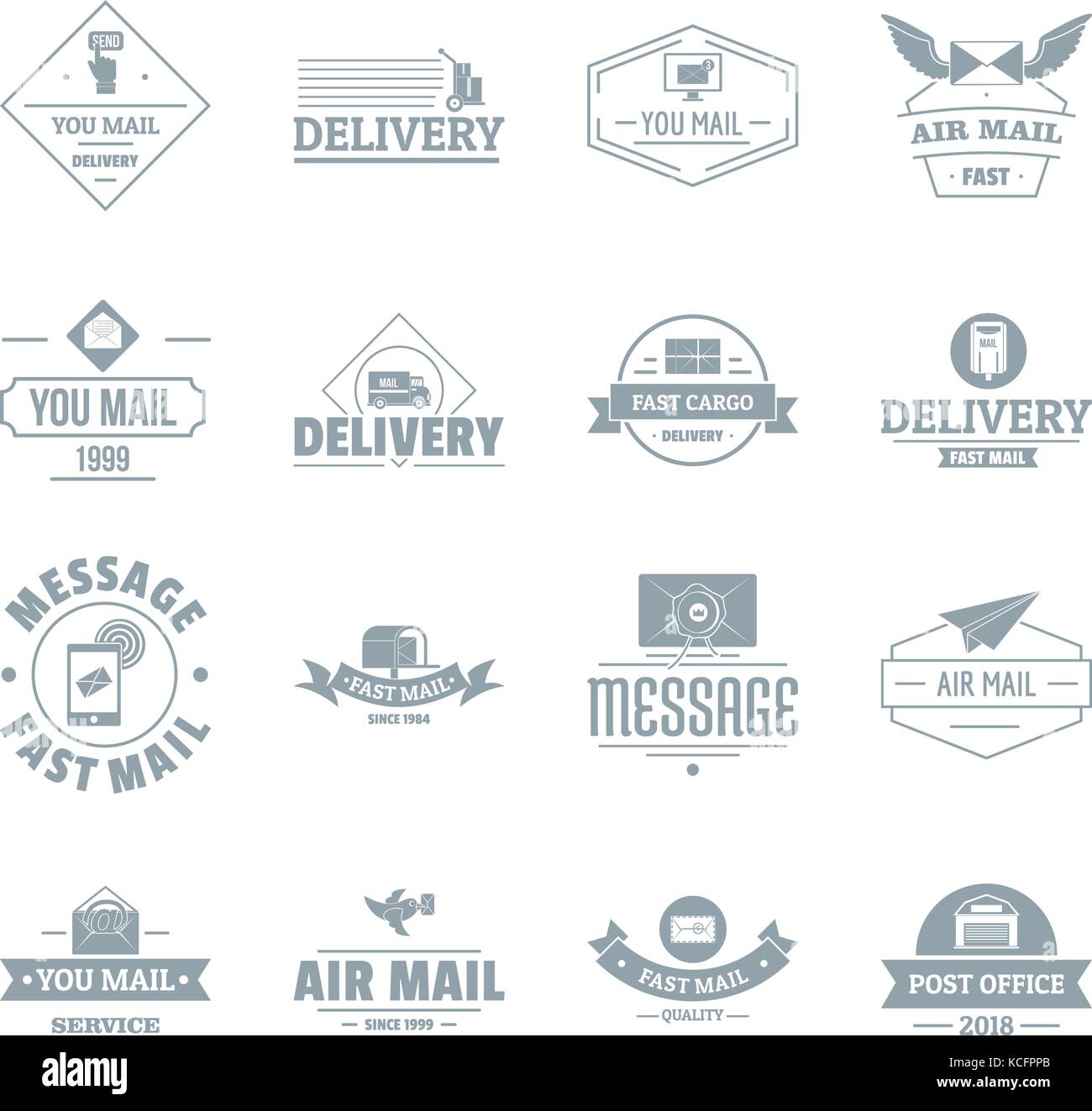 Delivery service logo icons set, simple style Stock Vector Image & Art ...
