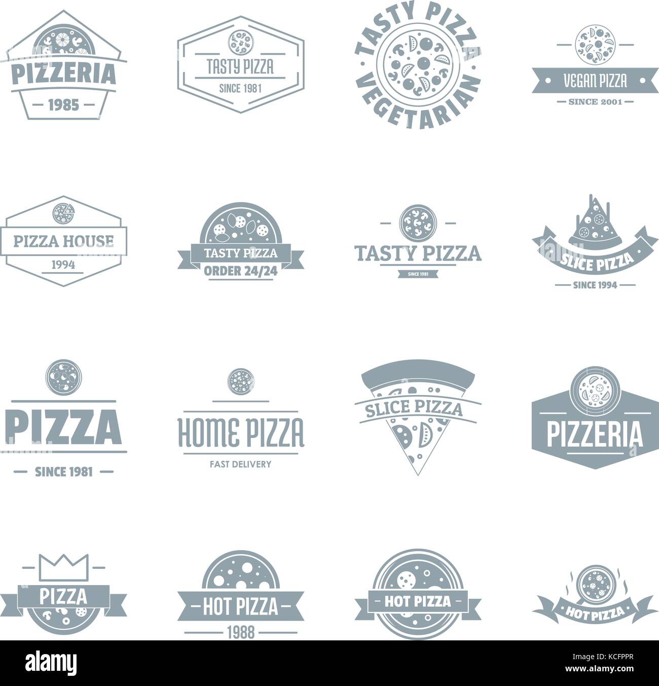 Pizzeria logo icons set, simple style Stock Vector Image & Art - Alamy