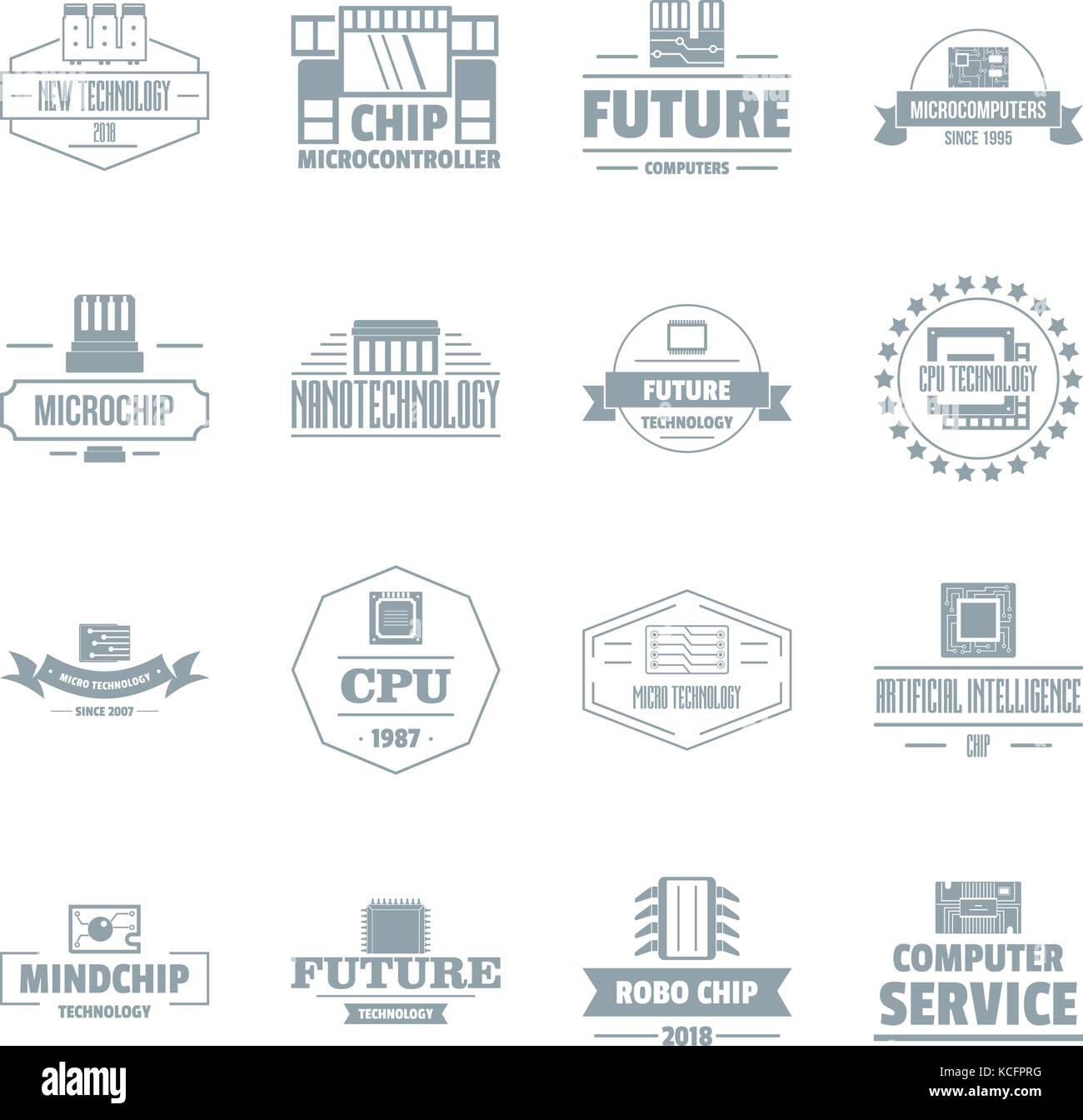 Future computer logo icons set, simple style Stock Vector Image & Art ...