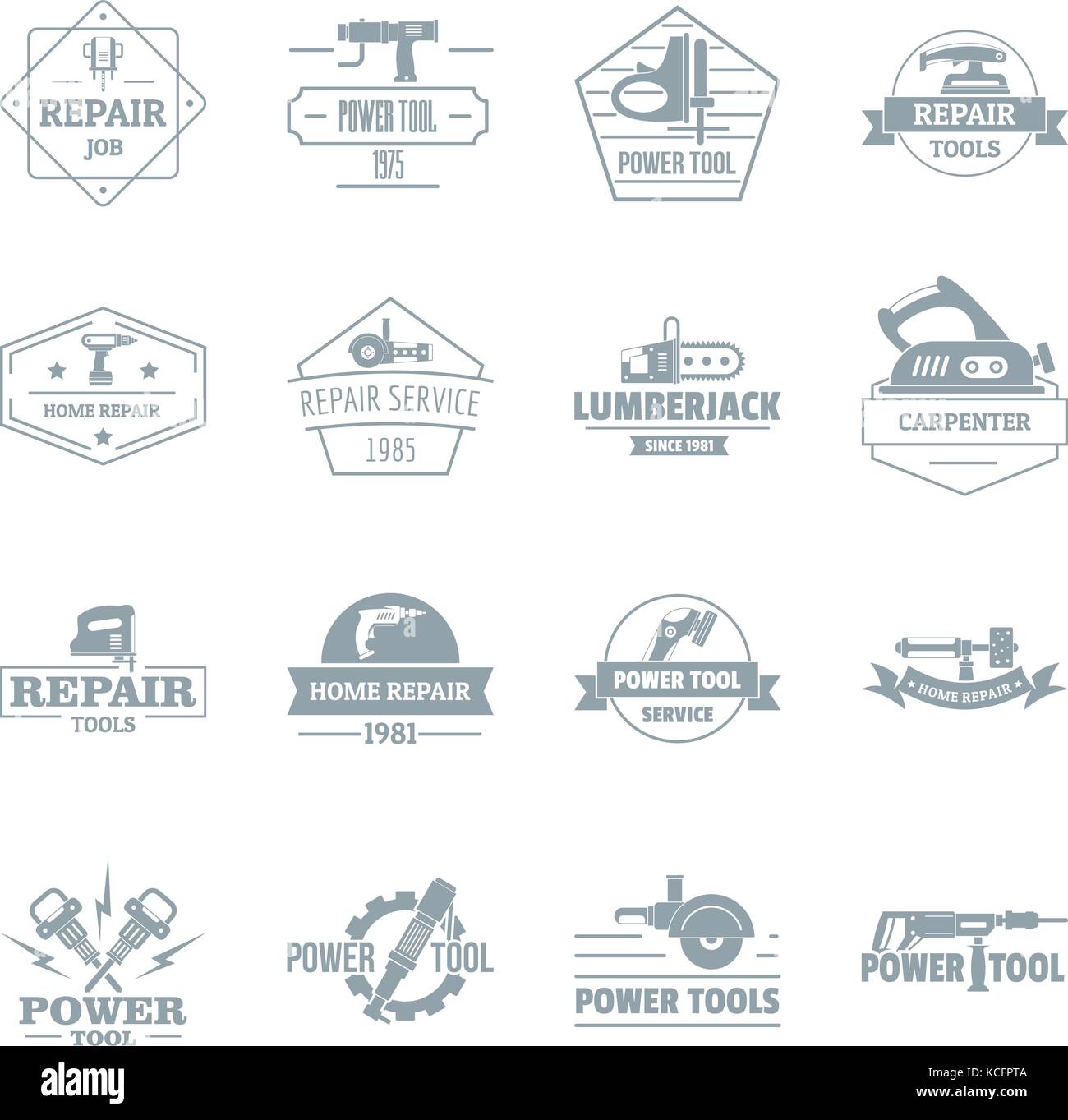 Electric tools logo icons set, simple style Stock Vector Image & Art ...