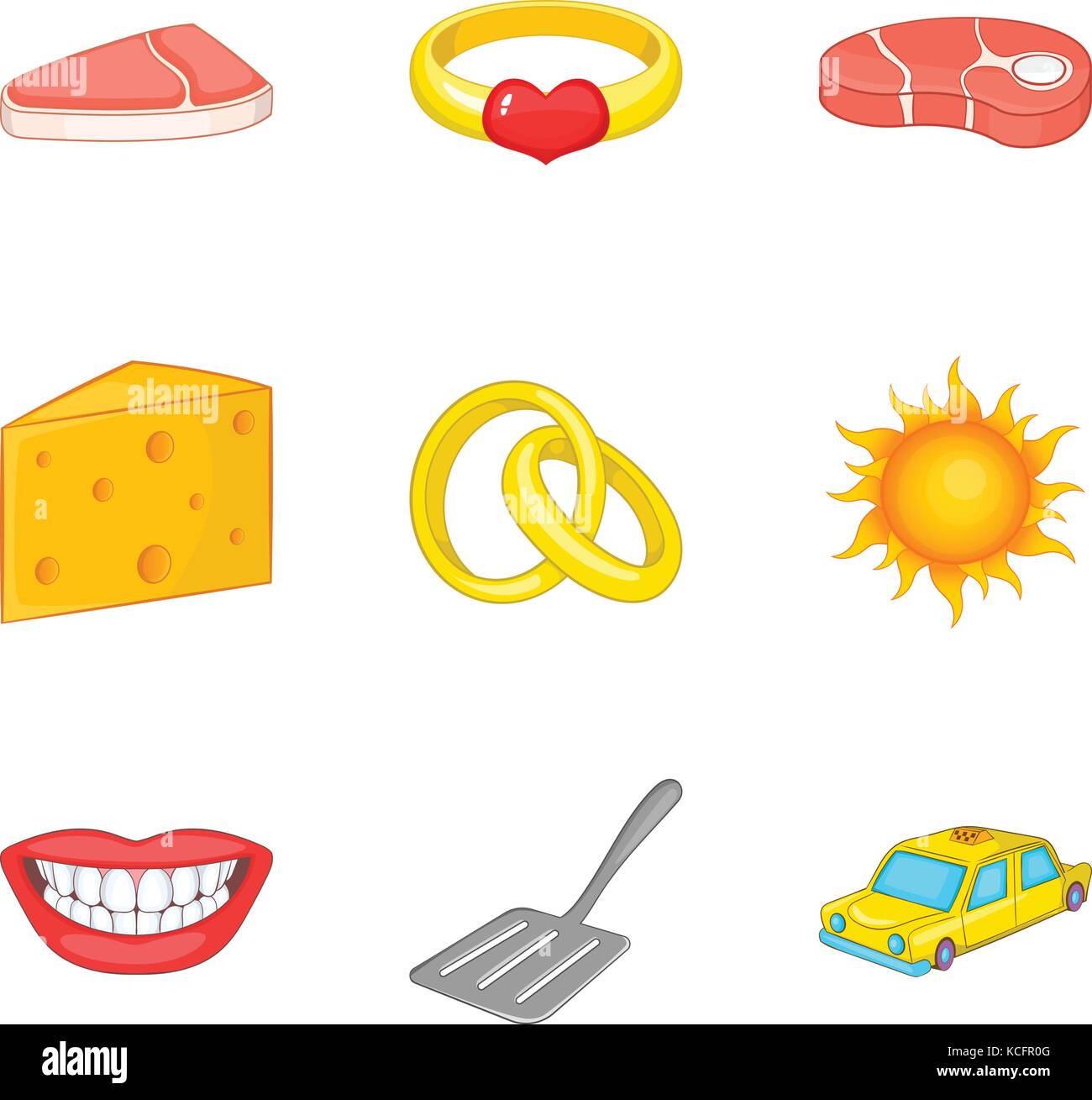 Lovely dinner icons set, cartoon style Stock Vector Image & Art - Alamy