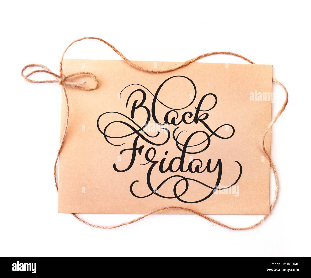 Black friday calligraphy text on kraft paper background. Hand written ...