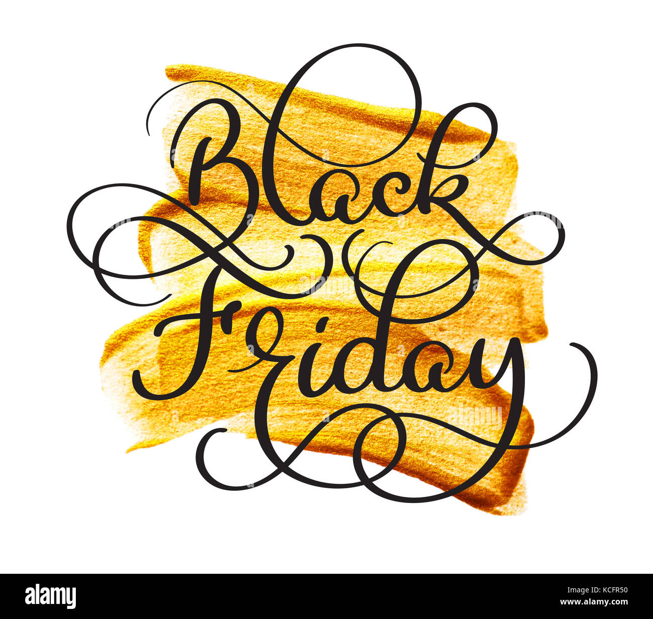 Black friday calligraphy text on golden abstract background. Hand ...