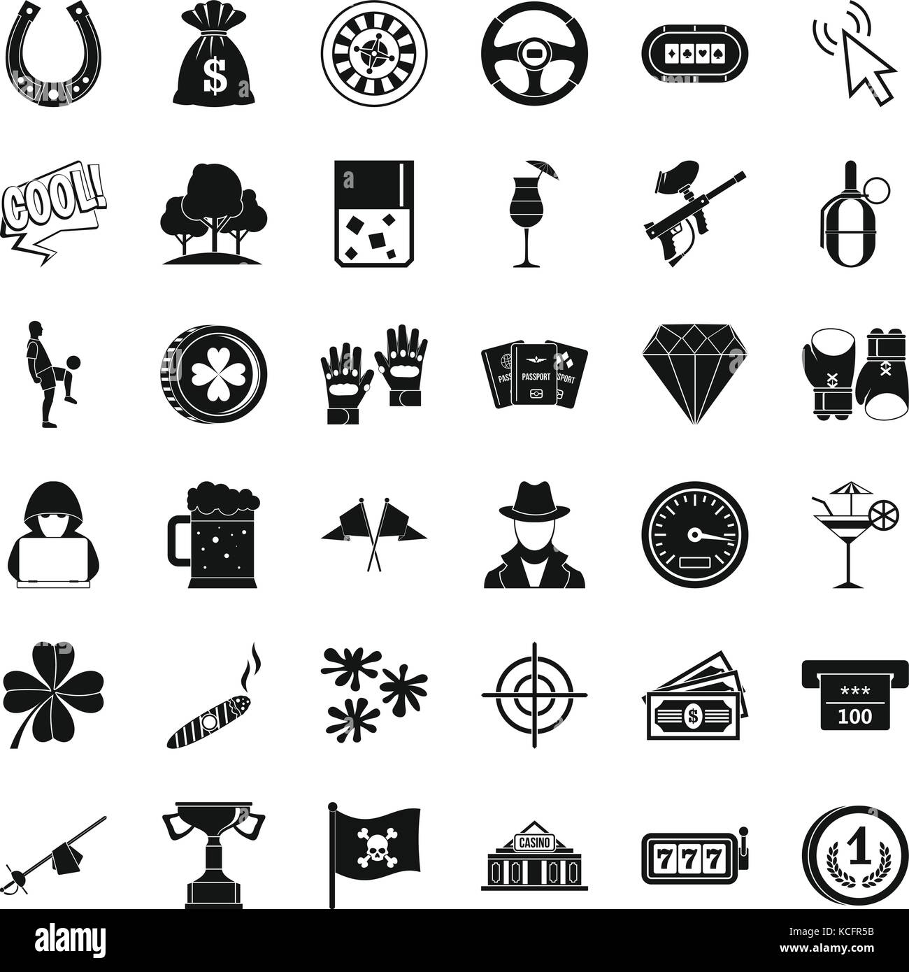 Chance icons set, simple style Stock Vector Image & Art - Alamy