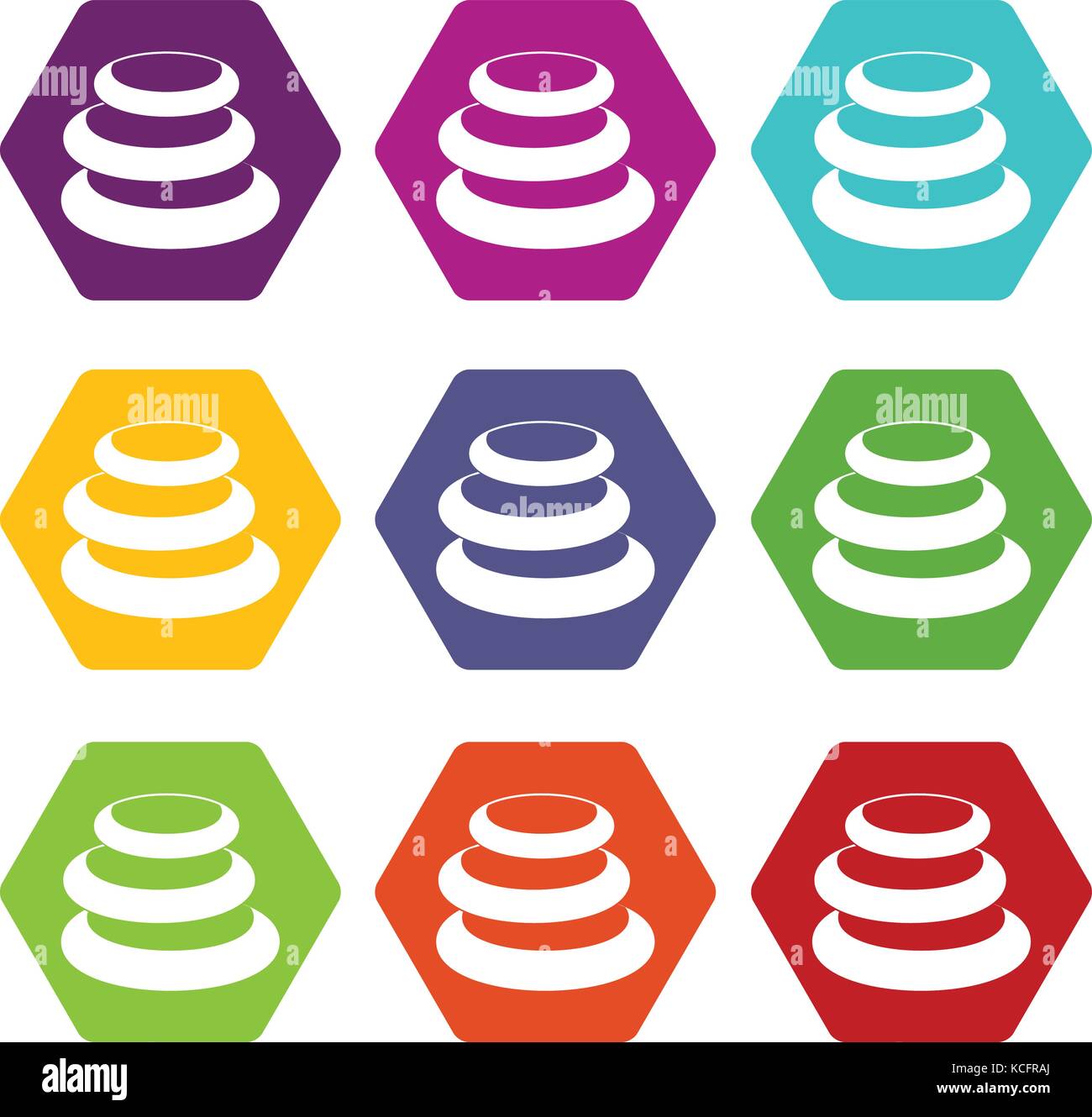 Stack of basalt balancing stones icon set color hexahedron Stock Vector Image & Art - Alamy