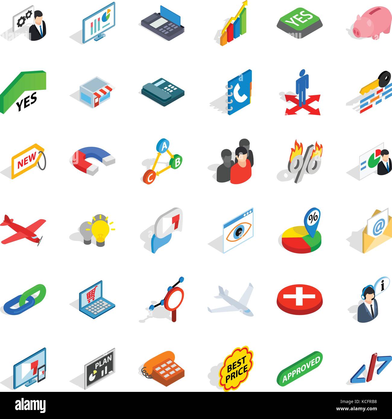 Bargain icons set, isometric style Stock Vector Image & Art - Alamy