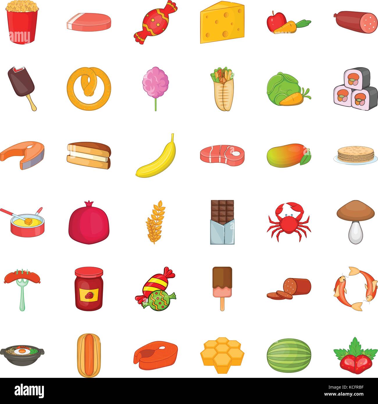 Eating icons set, cartoon style Stock Vector Image & Art - Alamy