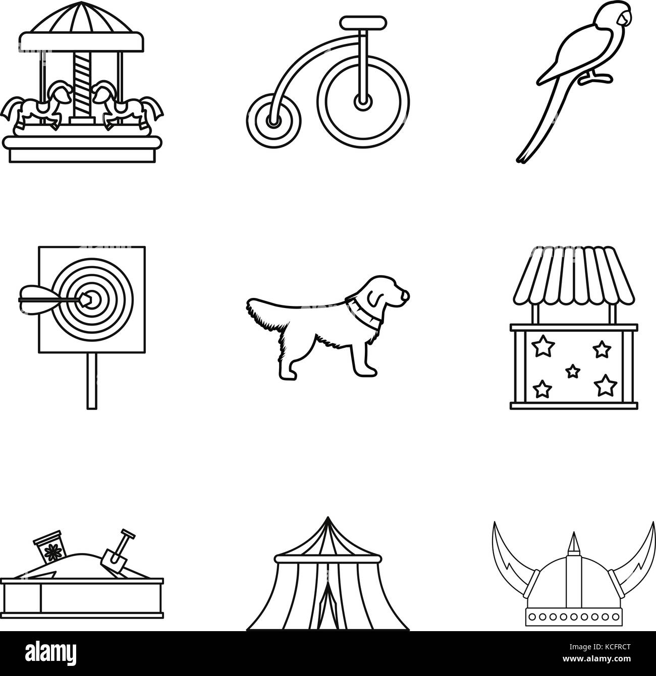 Children responsibility icons set, outline style Stock Vector Image ...
