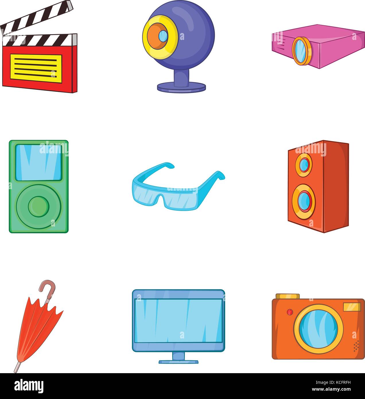 Film editing icons set, cartoon style Stock Vector Image & Art - Alamy
