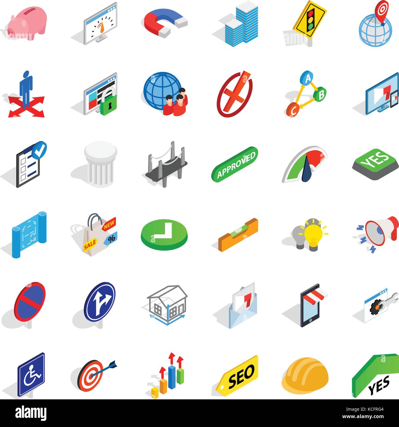 Decision icons set, isometric style Stock Vector Image & Art - Alamy