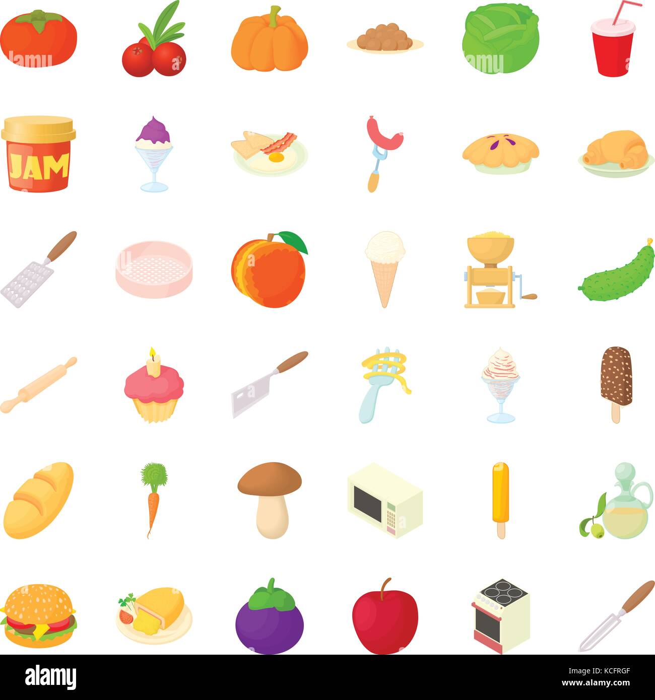 Kitchen icons set, cartoon style Stock Vector Image & Art - Alamy