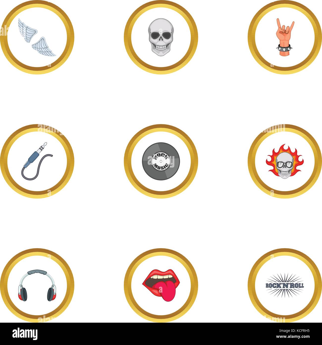 Rock concert icons set, cartoon style Stock Vector Image & Art - Alamy