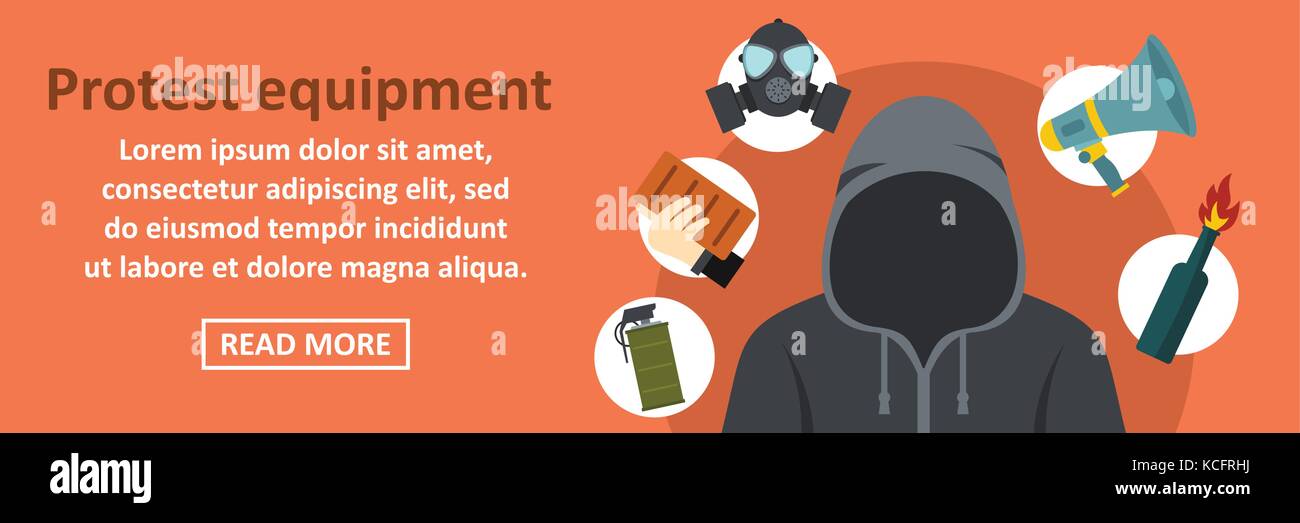 Protest equipment banner horizontal concept Stock Vector Image & Art ...