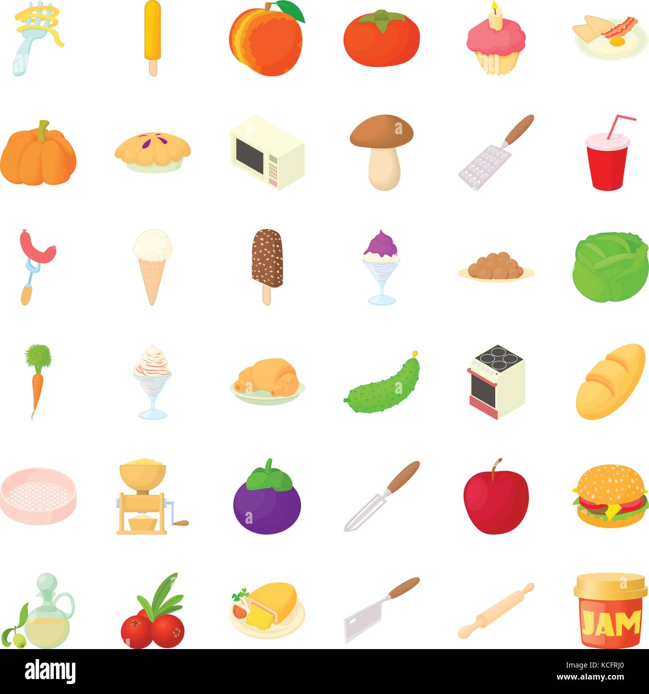Cooking icons set, cartoon style Stock Vector Image & Art - Alamy