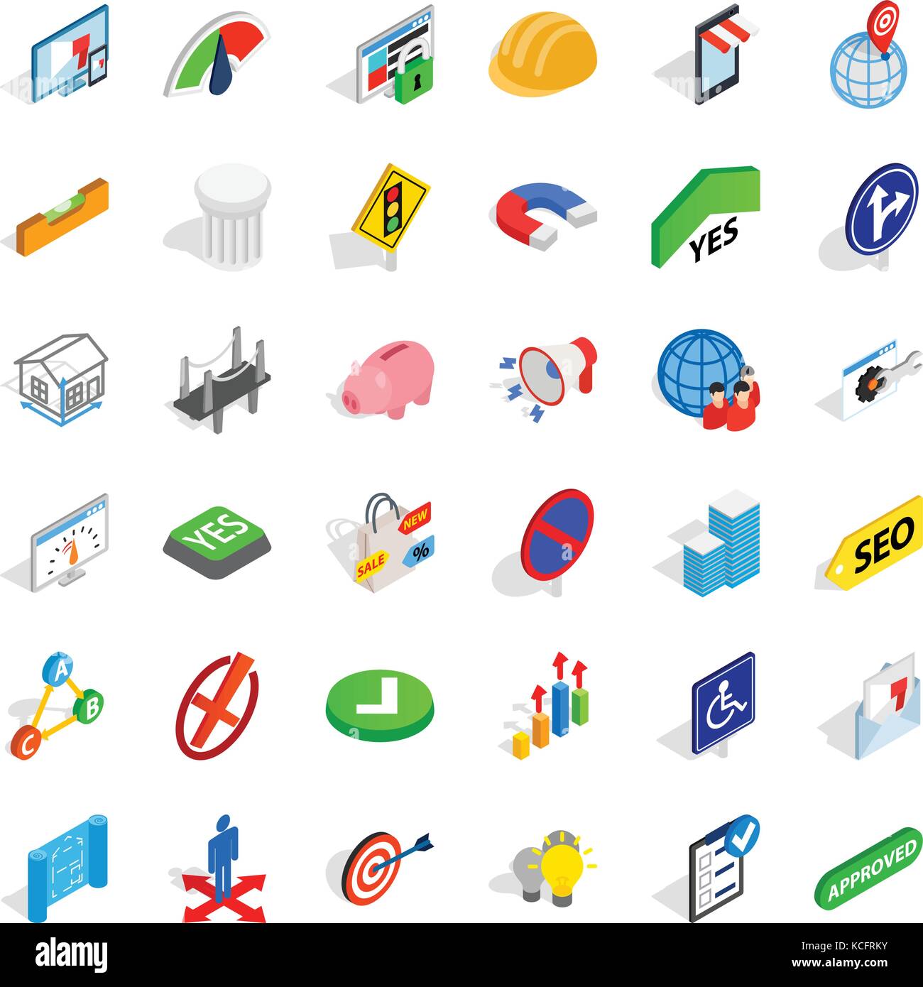 Resolution icons set, isometric style Stock Vector Image & Art - Alamy