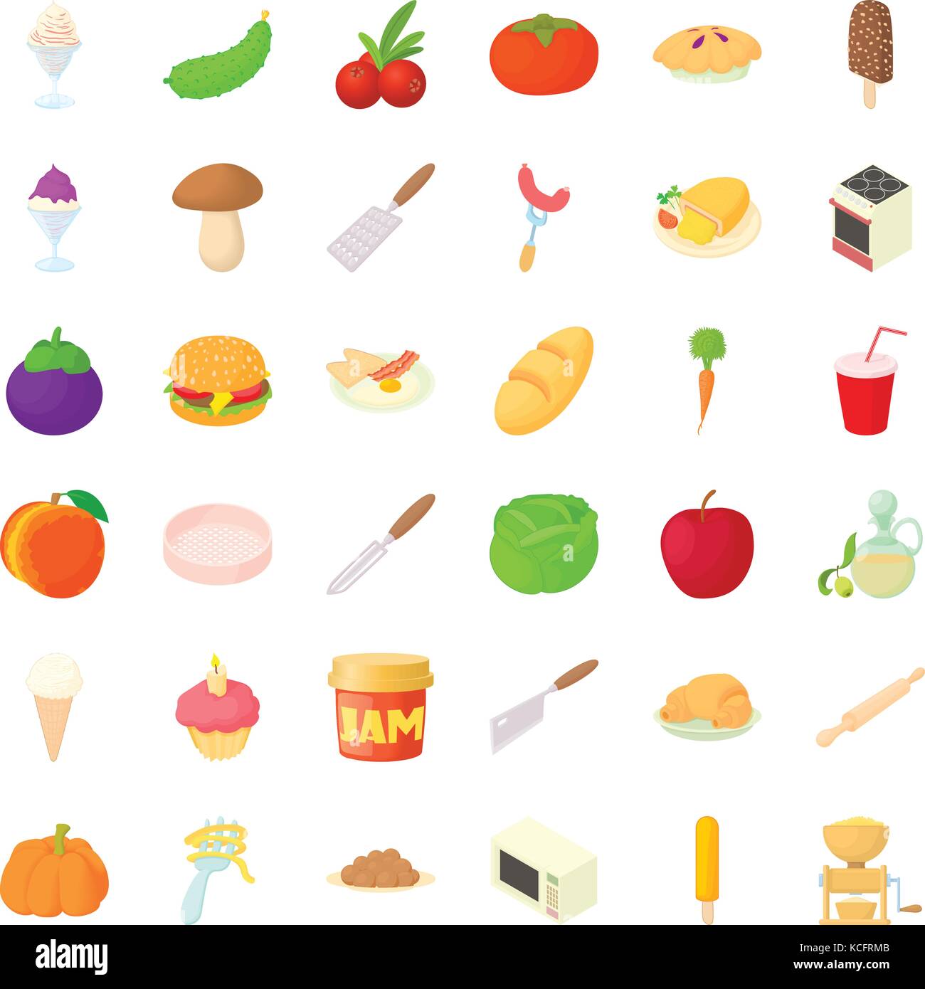Dish icons set, cartoon style Stock Vector Image & Art - Alamy