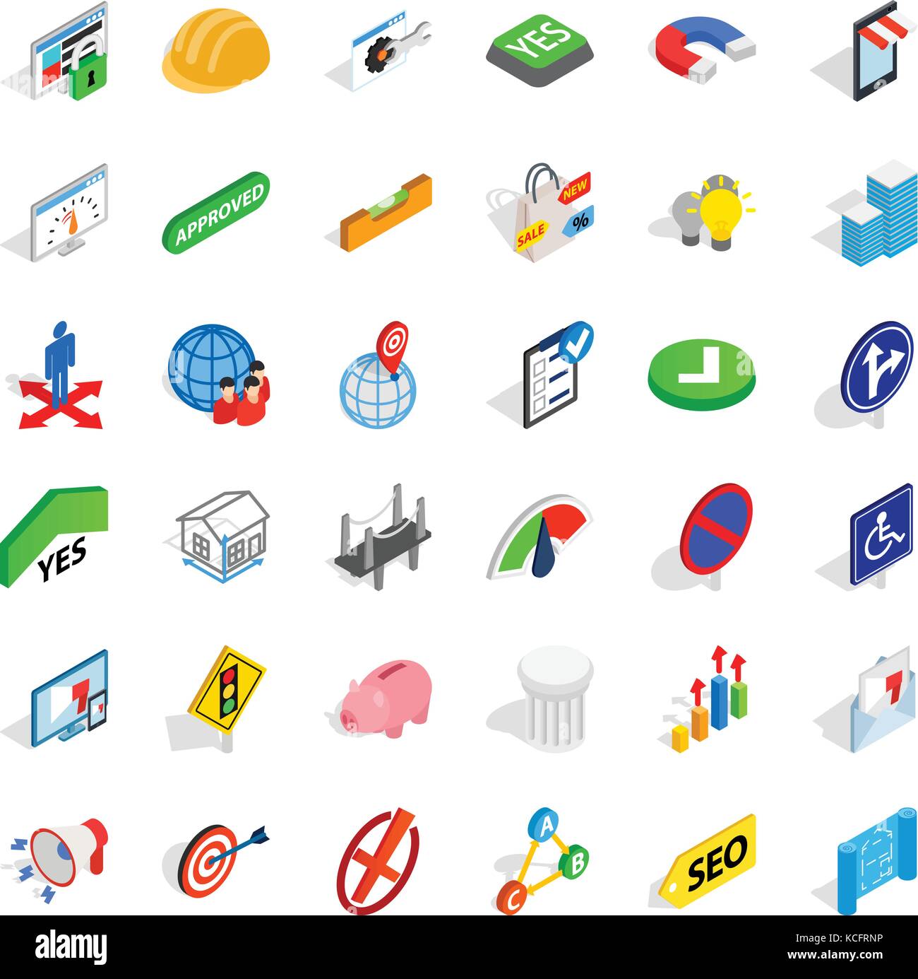 Resolve icons set, isometric style Stock Vector Image & Art - Alamy